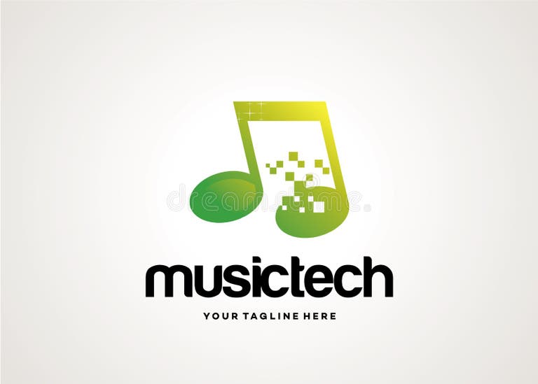 Music Tech Logo Template Design Vector Stock Vector - Illustration of ...