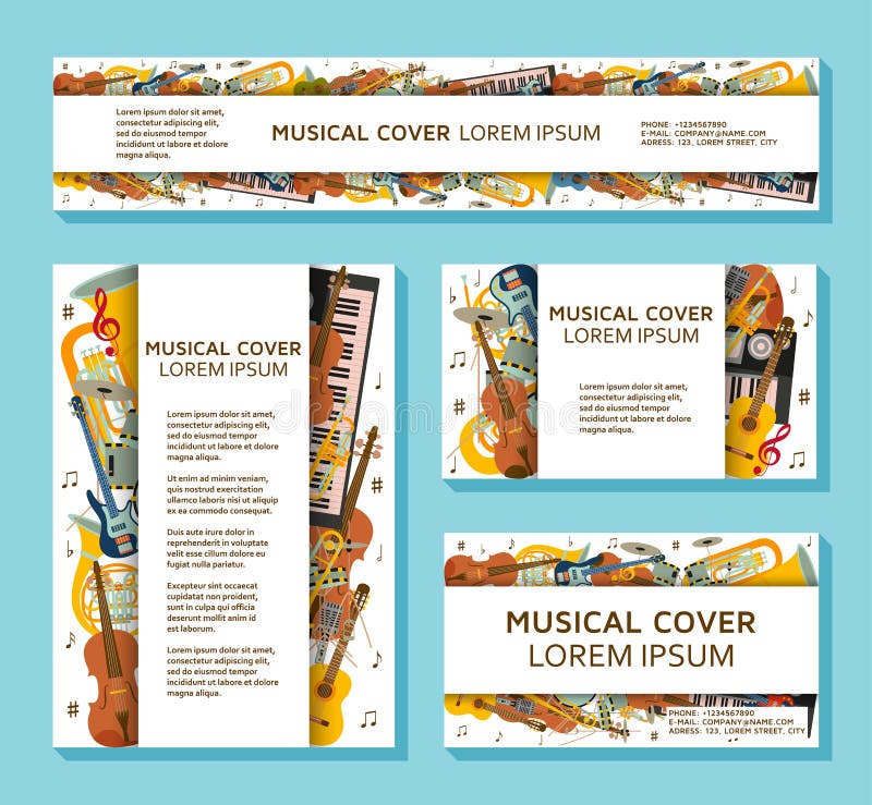 Music Templates and Banners Made of Different Musical Instruments ...