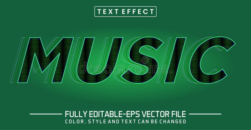 Music Text Editable Style Effect Stock Vector - Illustration of poster ...