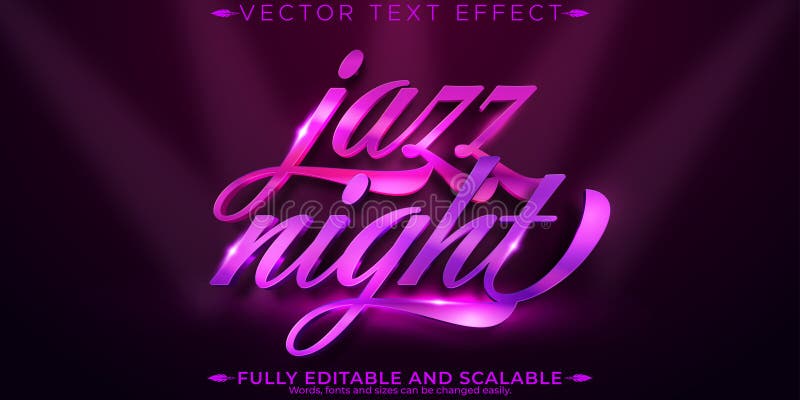 Music Text Effect, Editable Party and Jazz Text Style Stock Vector ...