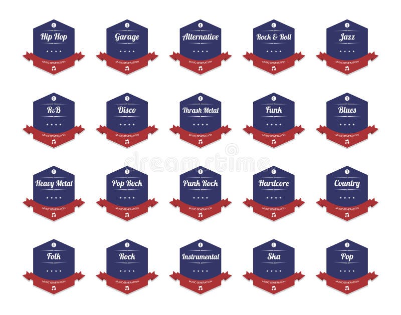 Music Theme Retro Label Sticker Stock Vector - Illustration of style ...