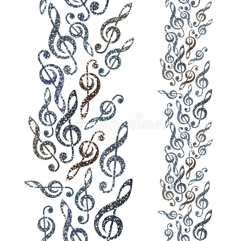 Music Theme Seamless Pattern, Musical Notes Repeating Vector Background ...