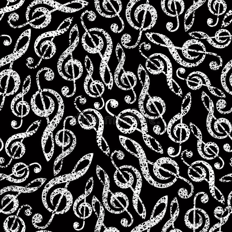 Music Theme Seamless Pattern, Musical Notes Repeating Vector Background ...