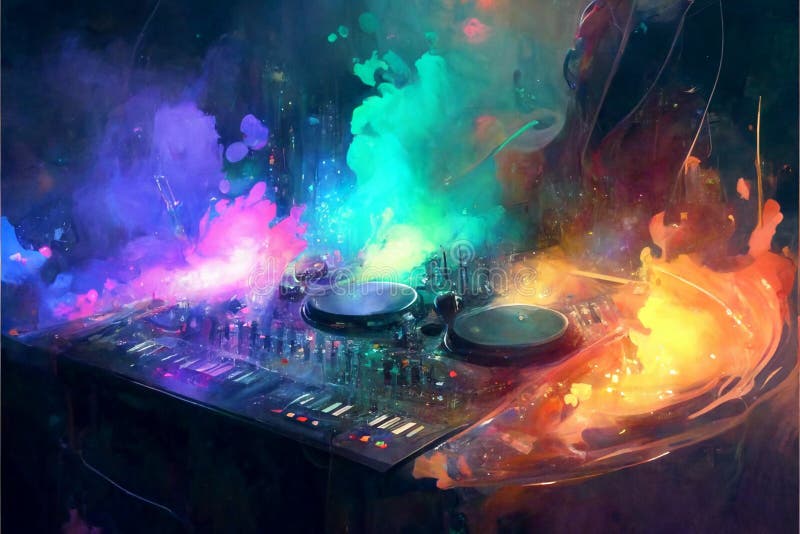 Music Themed Synthesia Abstract Render Stock Illustration ...