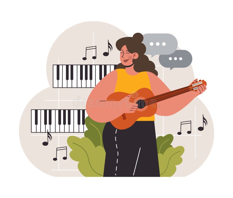 Music Therapy. Character Developing a Creativity. Self-expression Idea ...