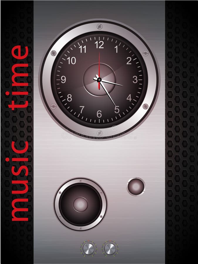 Music Time Clock stock illustration. Illustration of music - 54446370