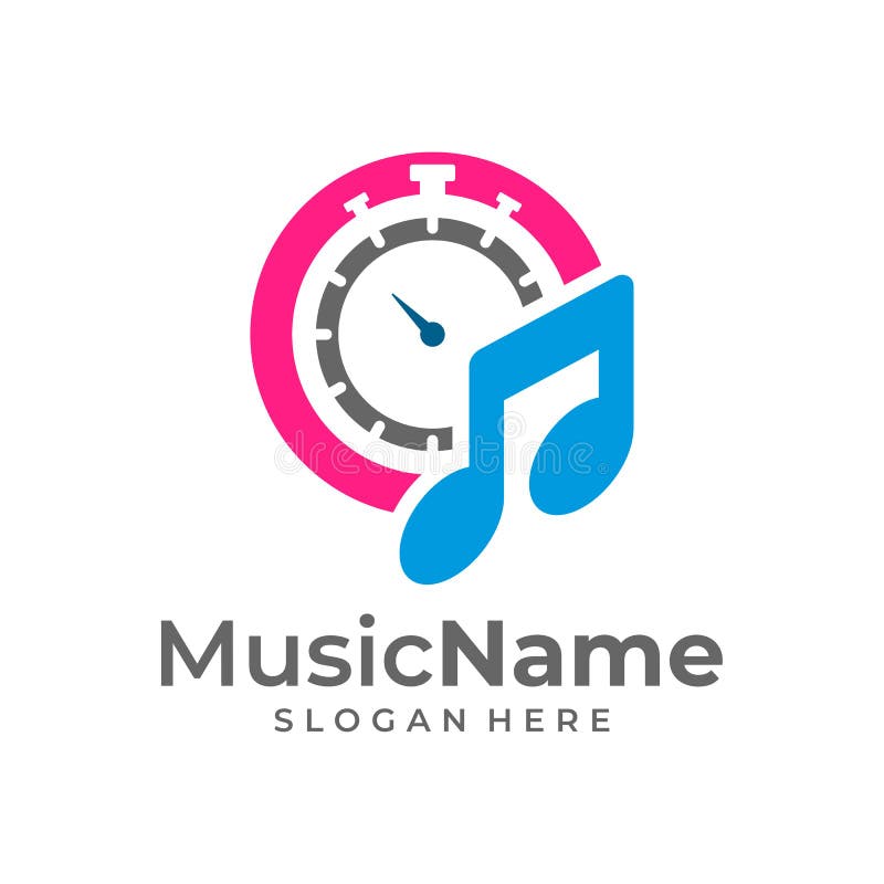 Music Time Logo Vector Icon Illustration. Time Music Logo Design ...