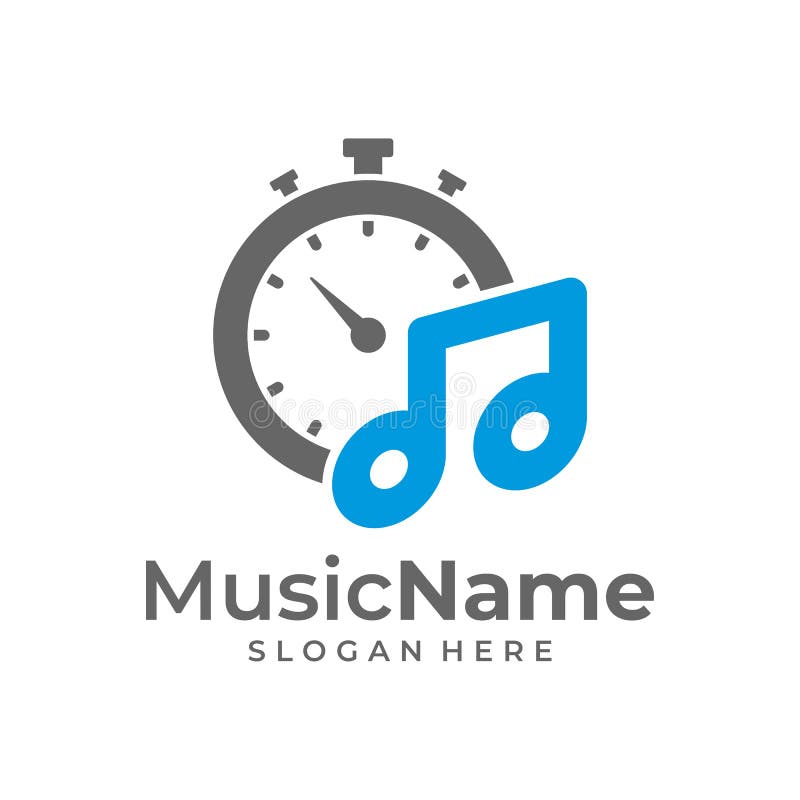Music Time Logo Vector Icon Illustration. Time Music Logo Design ...