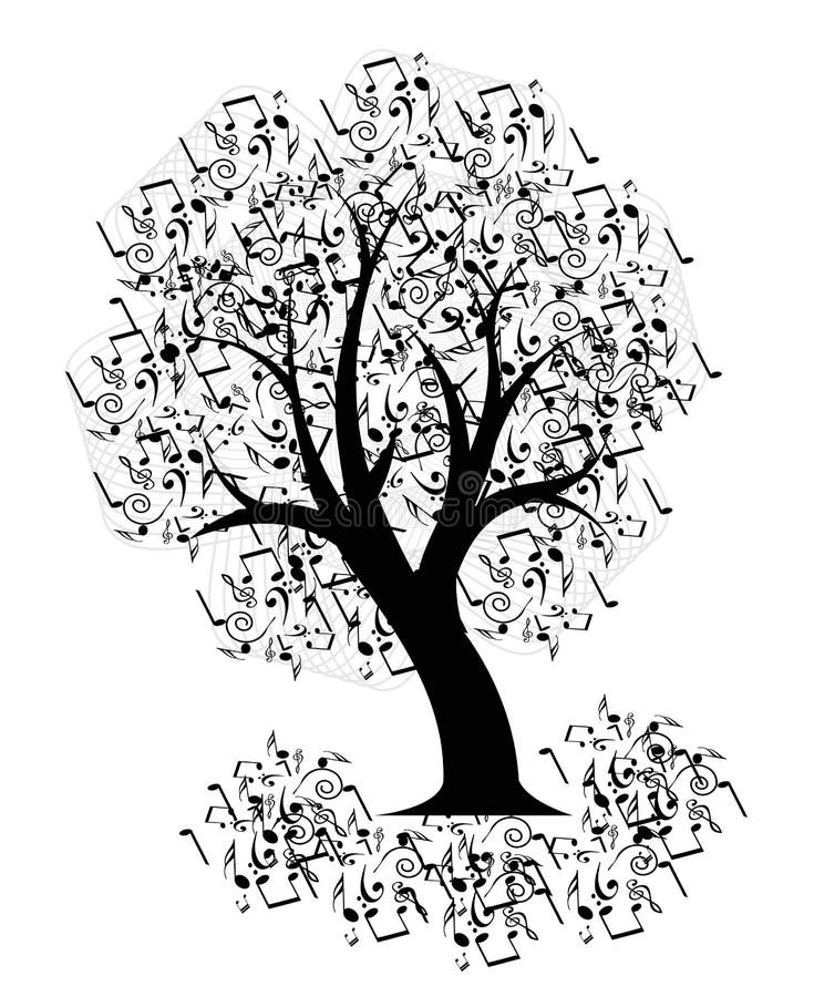 Music Tree stock vector. Illustration of backdrop, beat - 42122634