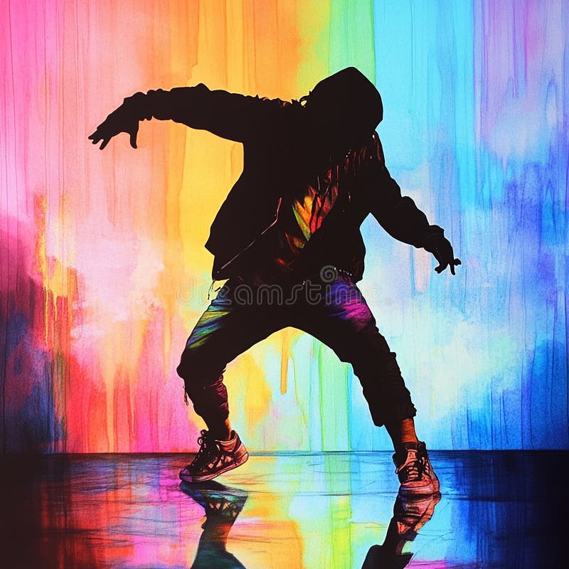A Hip Hop Dancer Dances To Music, Drawing Sketch Hyper Realistic Stock ...