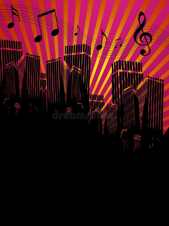 Music Urban City Logo Design Vector Line Simple Icon Stock Vector ...