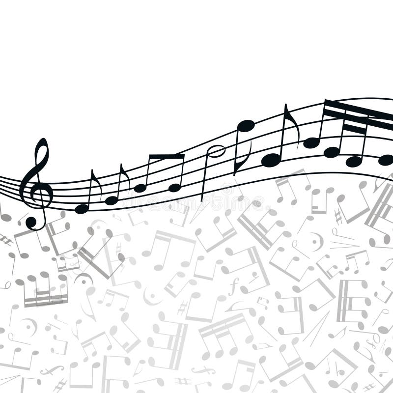 Vector Music Background: Melody, Notes, Key. Stock Vector ...