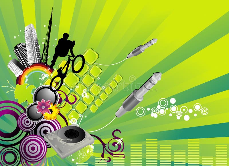 Freestyle Vector Composition Stock Vector - Illustration of fence, bike ...