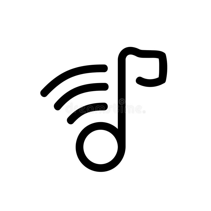 Music Vector Icon, Outline Style, Isolated on White Background. Stock ...