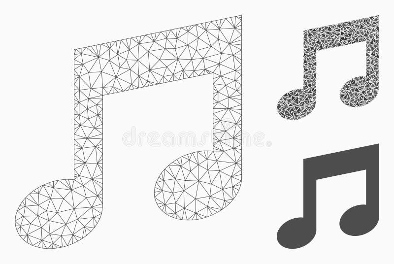 Music Vector Mesh Carcass Model and Triangle Mosaic Icon Stock Vector ...