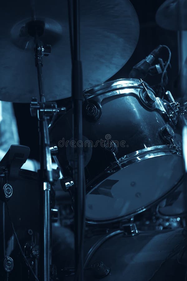 Music Vertical Photo with Drum Set Stock Image - Image of live, concert ...