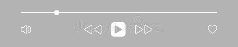 Music or Video Player User Interface. Widget Mockup with Buttons and Song Duration Bar. UI ...