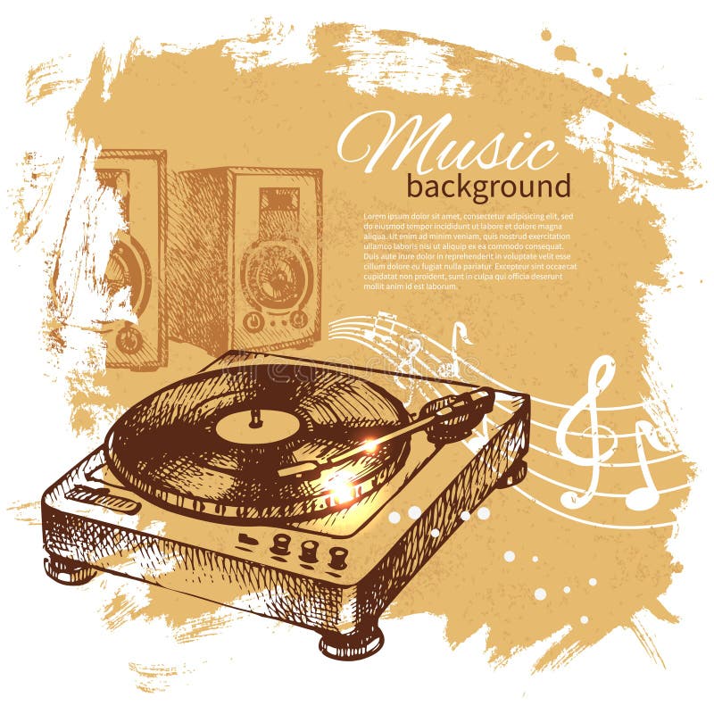 Vintage Music Drawing Stock Illustrations – 22,313 Vintage Music ...