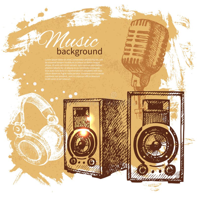 Vintage Music Drawing Stock Illustrations – 22,313 Vintage Music ...