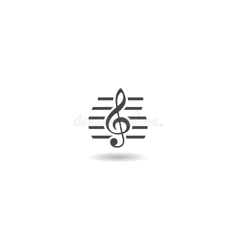 Music Violin Clef Sign Icon with Shadow Stock Vector - Illustration of ...