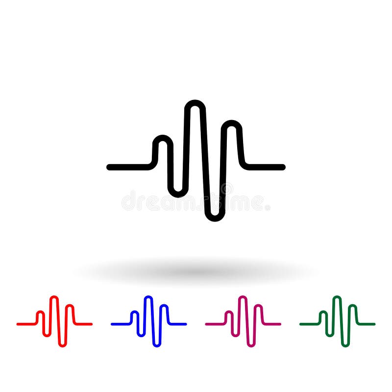 Music Wave App Multi Color Icon. Simple Glyph, Flat Vector of Music ...