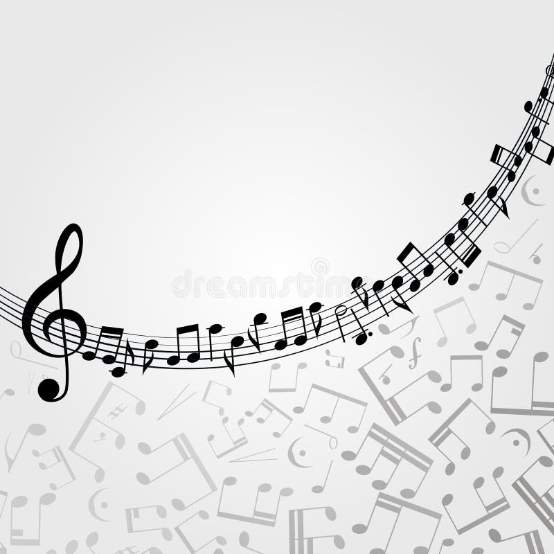 Music Wave Background: Melody, Notes, Key. Stock Vector - Illustration ...