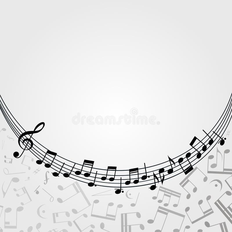 Music Wave Background: Melody, Notes, Key. Stock Vector - Illustration ...