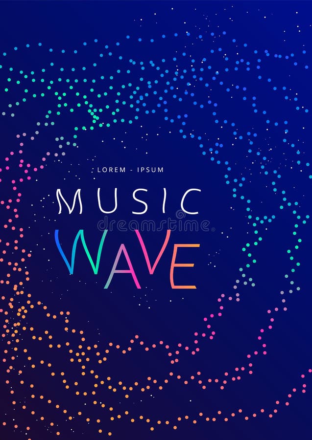 Music Wave Poster Design Dotted Gradient Waves Stock Vector ...