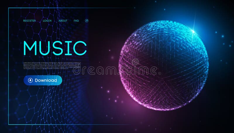 Music Wave Technology Sphere.Vector Particle Big Data Visualisation of ...