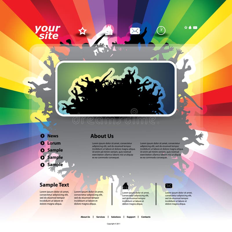 Music Website Template stock vector. Illustration of circle - 259026146