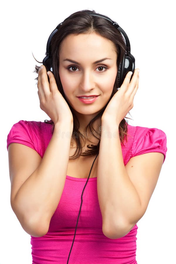 Music women stock image. Image of headphone, loft, caucasian - 1233519