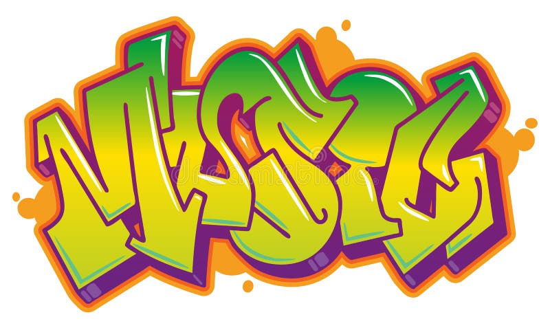 Graffiti Style Font. Orange and Yellow Colors Vector Alphabet Stock ...