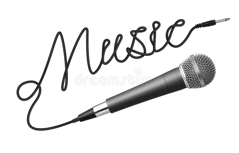 Sound Word Made from Cable and Microphone Stock Image - Image of ...
