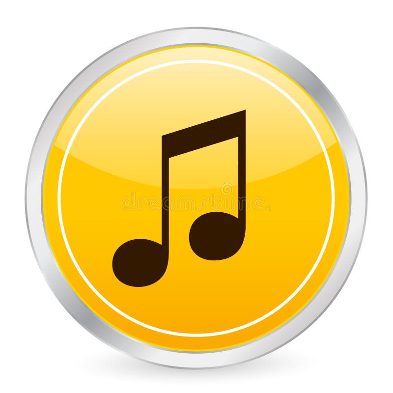 Music yellow circle icon stock vector. Illustration of note - 5273835