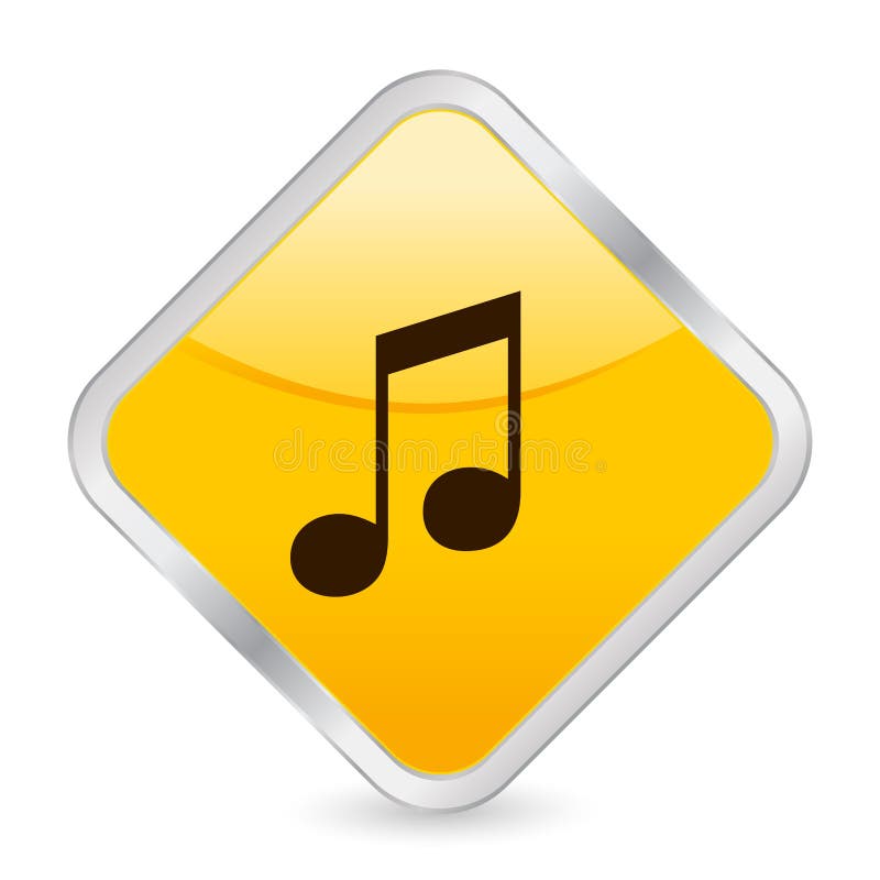 Music yellow circle icon stock vector. Illustration of note - 5273835