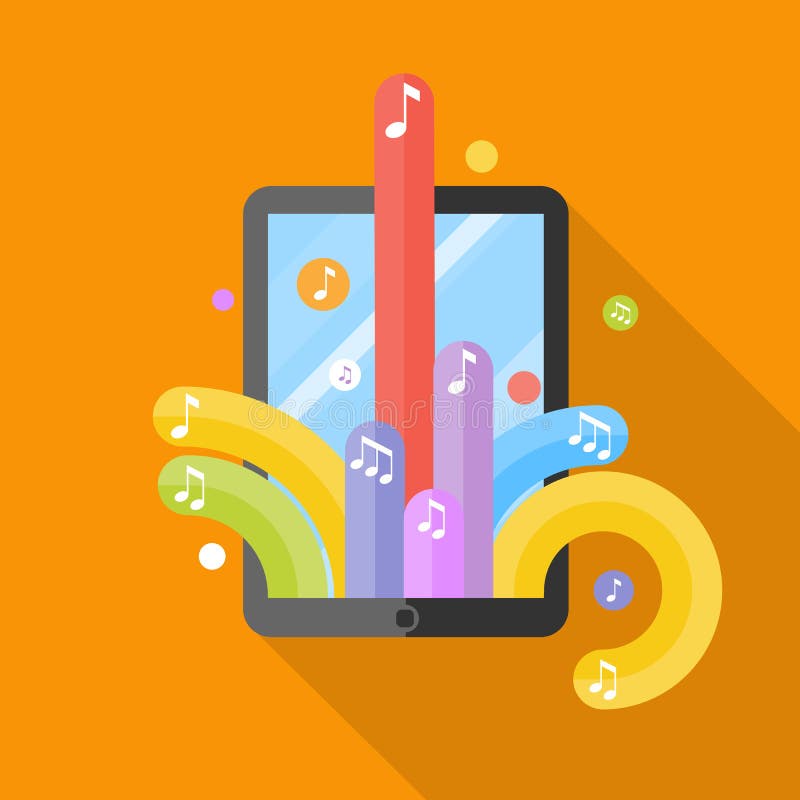 Music on your tablet stock vector. Illustration of abstract - 86603482