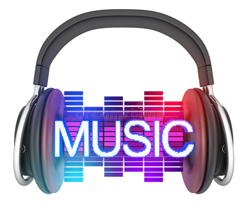 Musica e cuffia di simbolo illustrazione di stock. Illustrazione di ...