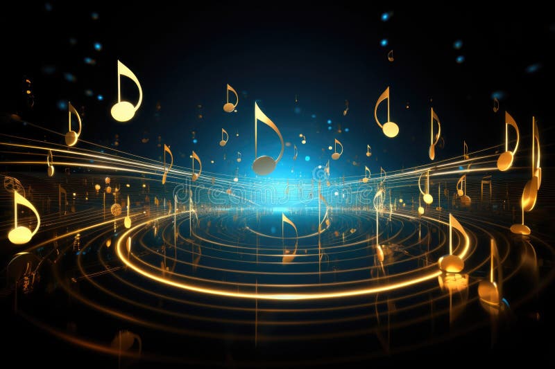 Musical Abstract Background from Notes Stock Illustration ...