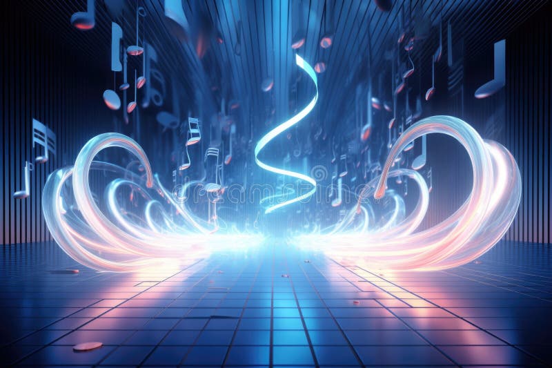 Musical Abstract Background from Notes Stock Illustration ...