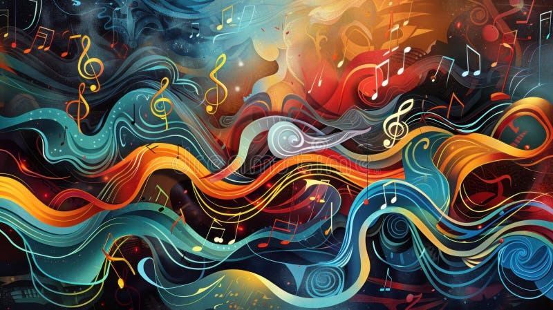 Musical Abstract Symphony stock illustration. Illustration of joyful ...