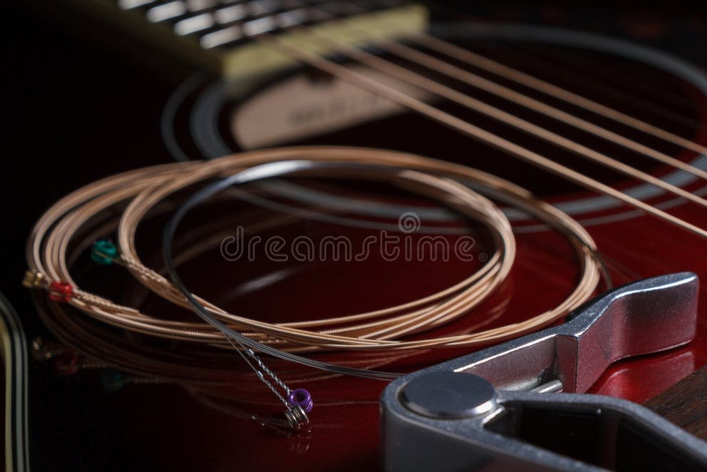 Musical Accessories for Acoustic Guitar Stock Image - Image of musical ...