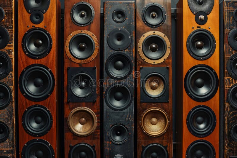 Musical Acoustic Speakers with Powerful Sound Stock Image - Image of ...
