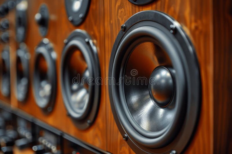 Musical Acoustic Speakers with Powerful Sound Stock Image - Image of ...