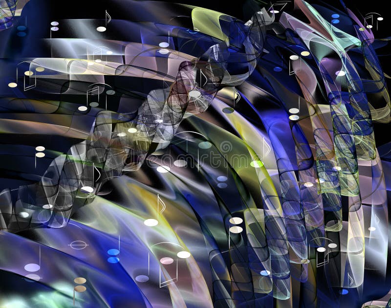 Musical Airy Wavy Abstract Background with Notes of Different Durations ...