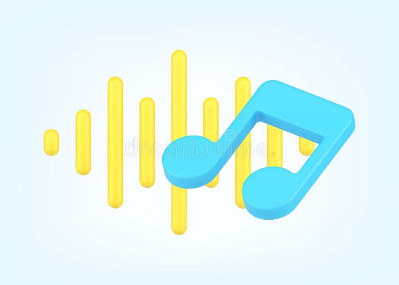 Musical Application Isometric Template with Notes and Sound Wave 3d ...