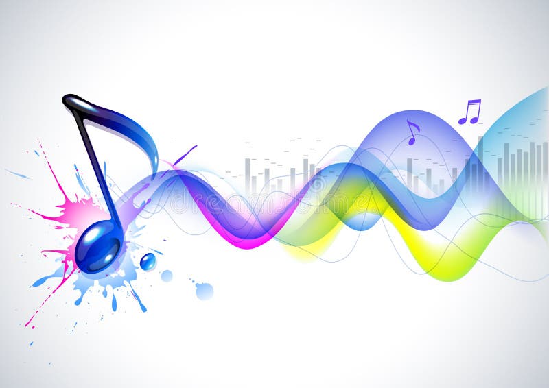 Musical background stock vector. Illustration of green - 15258557