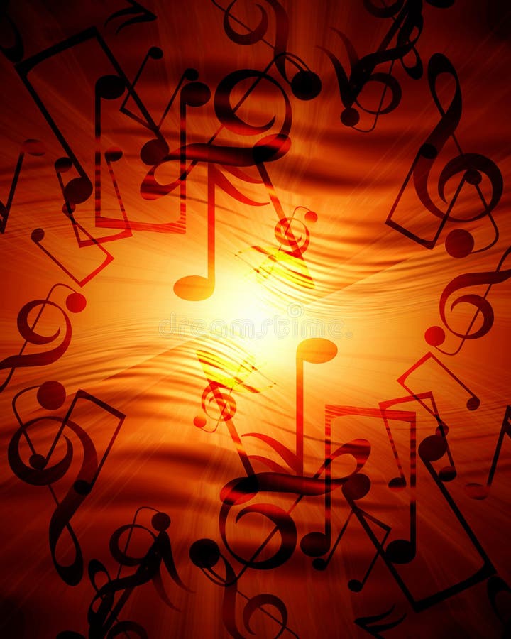 Sunset with music stock illustration. Illustration of heat - 6396380