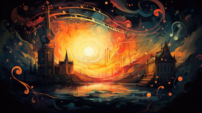 Musical Background, Abstract Illustration Stock Illustration ...