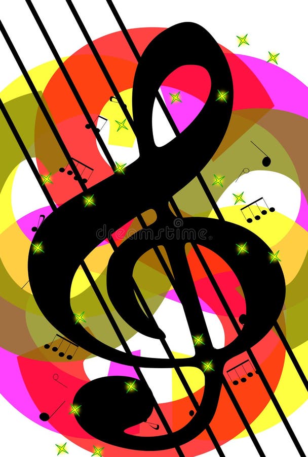 Colorful Treble Clef Frame Isolated Stock Vector - Illustration of ...