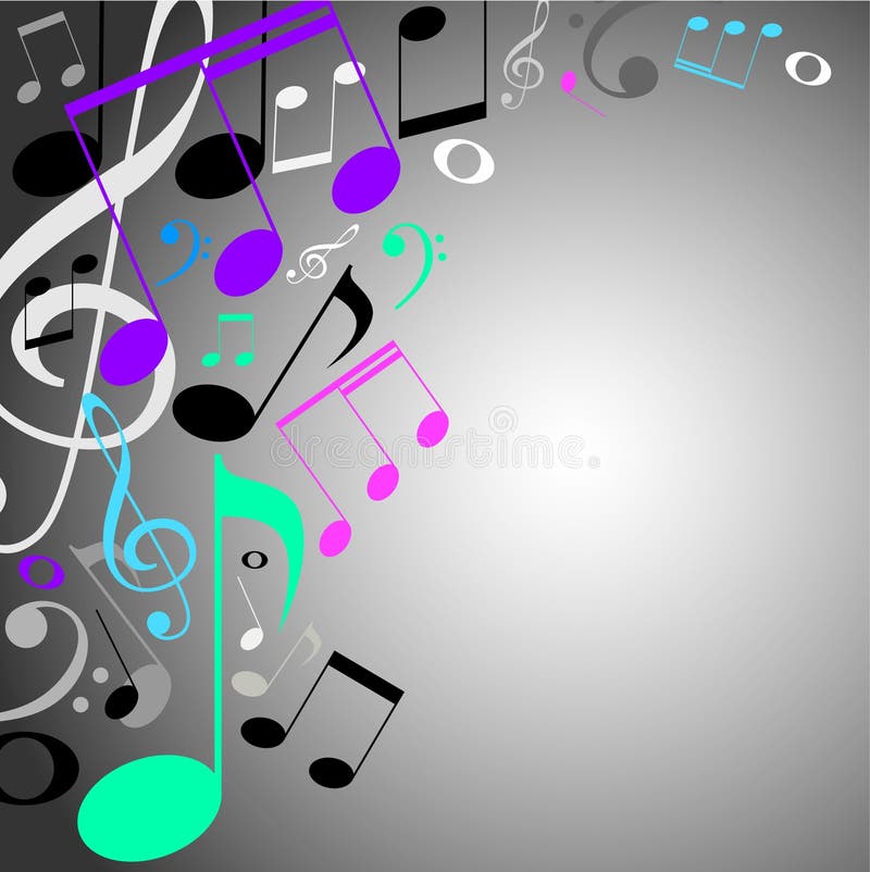 Color Spectrum Musical Notes Original Illustrati Stock Illustration ...